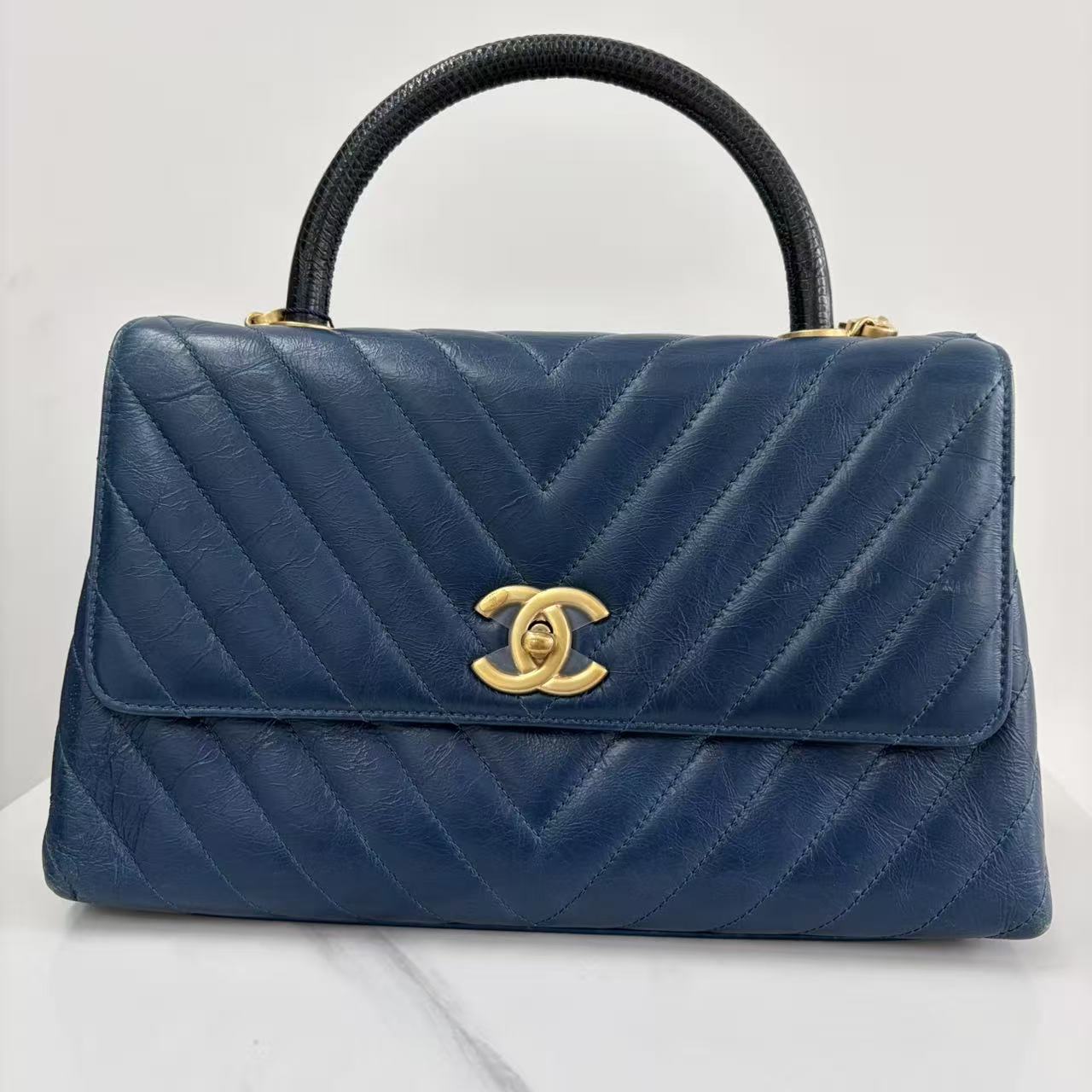 Chanel Coco Top Handle blue – VTG Bags